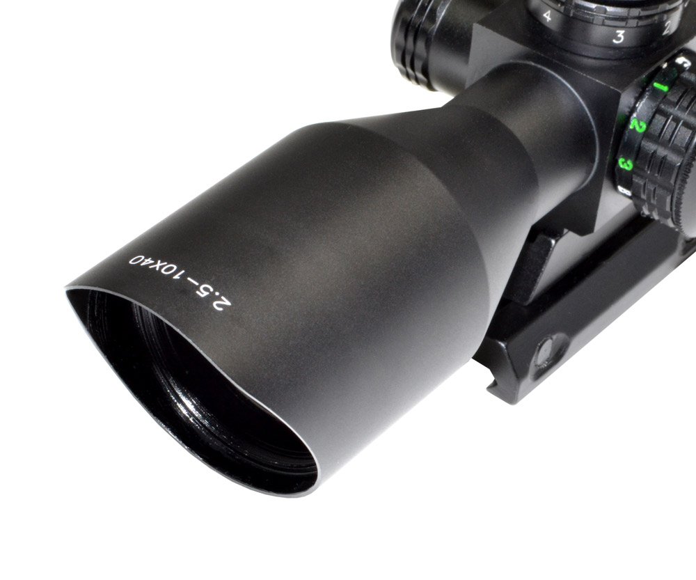 Eastvale 2.5-10X40 Compact Rifle Scope with Illuminated Red, Green, Blue Mil-Dot Reticle Including Quick Detach Picatinny Mount