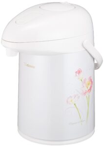 zojirushi ab-rb22-fc glass thermos air pot, tabletop, heat retention, 0.6 gal (2.2 l), white