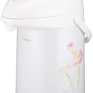 Zojirushi AB-RB22-FC Glass Thermos Air Pot, Tabletop, Heat Retention, 0.6 gal (2.2 L), White