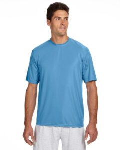 a4 mens cooling performance crew, medium, light blue