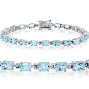 10ct tw sky blue topaz tennis bracelet in sterling silver 7 1/4 inch