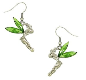 dianal boutique tinkerbell fairy earrings green crystal wings gift boxed tinker bell