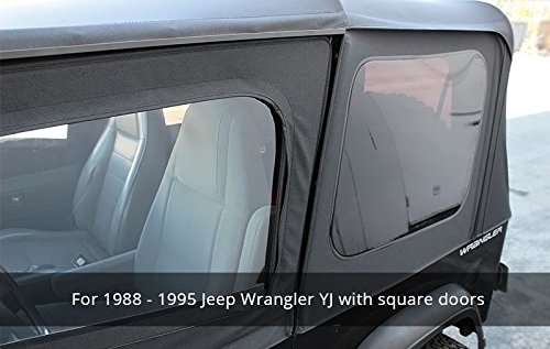 Sierra Offroad Soft Top for 1988 to 1995 Jeep Wrangler YJ - Spice, Denim Vinyl - 2 Door Jeep Soft Top with Rear Plastic Tinted Windows - Factory Precision Fit Replacement - With Upper Door Skins