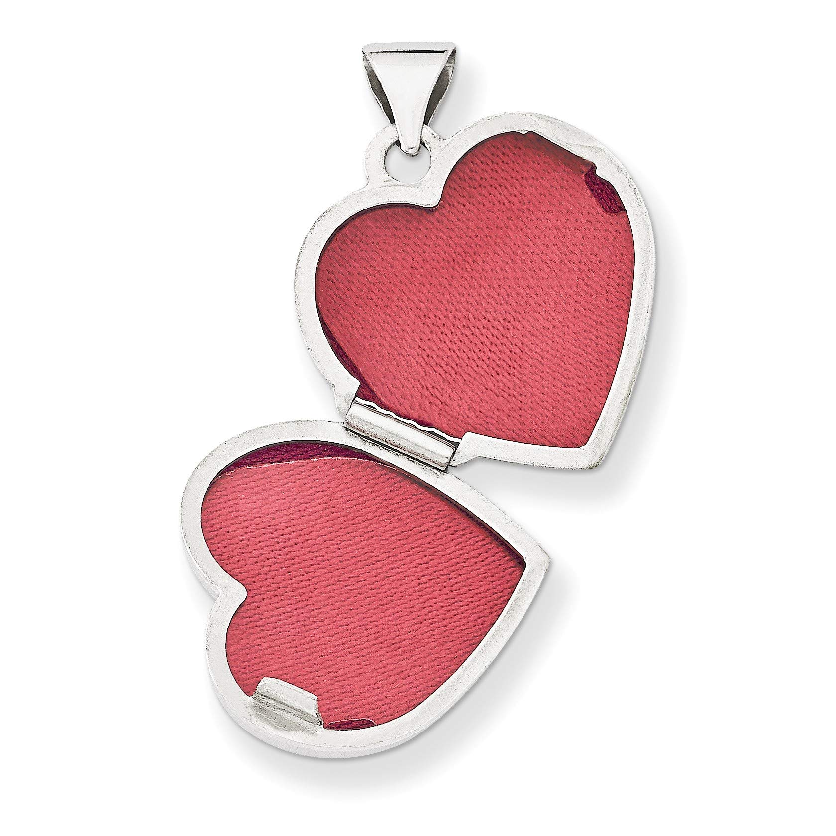 The Black Bow 14k White Gold 15mm Double Design Heart Shaped Locket