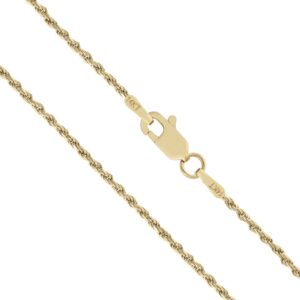 honolulu jewelry company 14k real solid yellow gold 1mm rope chain necklace lobster clasp - 20 inches