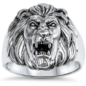 oxford diamond co new solid lion .925 sterling silver ring sizes 8-13 (10)