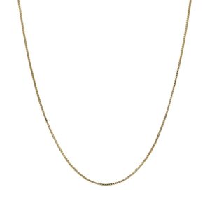 honolulu jewelry company 14k thin real solid yellow gold 0.5mm box chain necklace spring-ring clasp - 18 inches