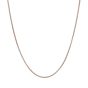 honolulu jewelry company 14k thin real solid rose gold 0.5mm box chain necklace spring-ring clasp - 16 inches