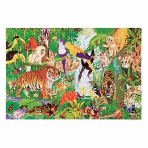 melissa & doug rainforest floor puzzle (48 pcs, 2 x 3 feet) - fsc certified