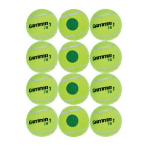 GAMMA Sports Kids Training (Transition) Balls, Yellow/Green Dot, 78 Green Dot, 12-Pack