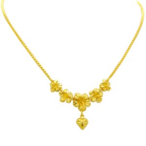 bridal 22k 24k yellow gold plated gp thai jewelry girl women gorgeous flowers drop pendant chain link s hook necklaces 17" 1.5 mm