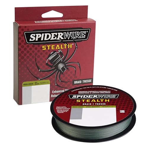 SpiderWire Stealth® Superline, Moss Green, 15lb | 6.8kg, 125yd | 114m Braided Fishing Line, Suitable for Freshwater and Saltwater Environments