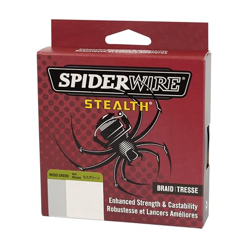 SpiderWire Stealth® Superline, Moss Green, 15lb | 6.8kg, 125yd | 114m Braided Fishing Line, Suitable for Freshwater and Saltwater Environments