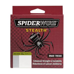 SpiderWire Stealth® Superline, Moss Green, 15lb | 6.8kg, 125yd | 114m Braided Fishing Line, Suitable for Freshwater and Saltwater Environments