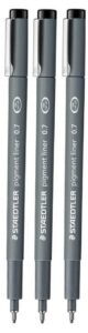 staedtler staedtler 0.7 mm pigment liner fineliner sketching drawing drafting pens pack of 3