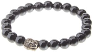 original chakra infused buddha bracelet with spiritual hematite healing stones - adjustable sizing for women, men and yogis - earth therapy