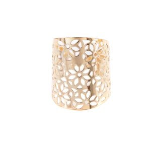 spinningdaisy gold plated adjustable wide filigree floral ring