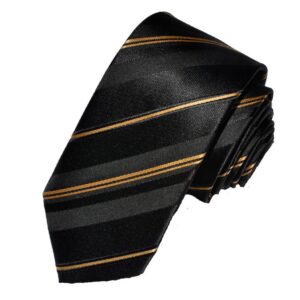 covona men's narrow black-gold-striped tie (width: 2.5 inches)