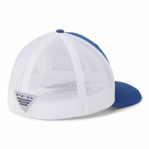 Columbia Unisex PFG Mesh Ball Cap, Mountain Blue/Us Flag, L/XL