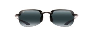 maui jim men's and women's sandy beach polarized universal fit rimless sunglasses, gloss black/neutral grey, small