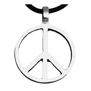 trilogy jewelry pewter classic peace sign love hippie pendant on leather necklace