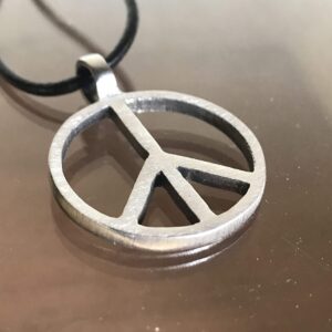 Trilogy Jewelry Pewter Classic Peace Sign Love Hippie Pendant on Leather Necklace