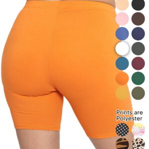 STRETCH IS COMFORT Women's Cotton Biker Shorts Orange Large