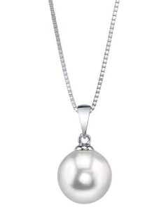 the pearl source 8mm white freshwater pearl pendant sydney necklace for women - cultured pearl necklace | single pearl necklace for women with 925 sterling silver chain