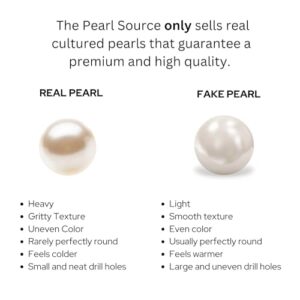 The Pearl Source 8mm White Freshwater Pearl Pendant Sydney Necklace for Women - Cultured Pearl Necklace | Single Pearl Necklace for Women with 925 Sterling Silver Chain