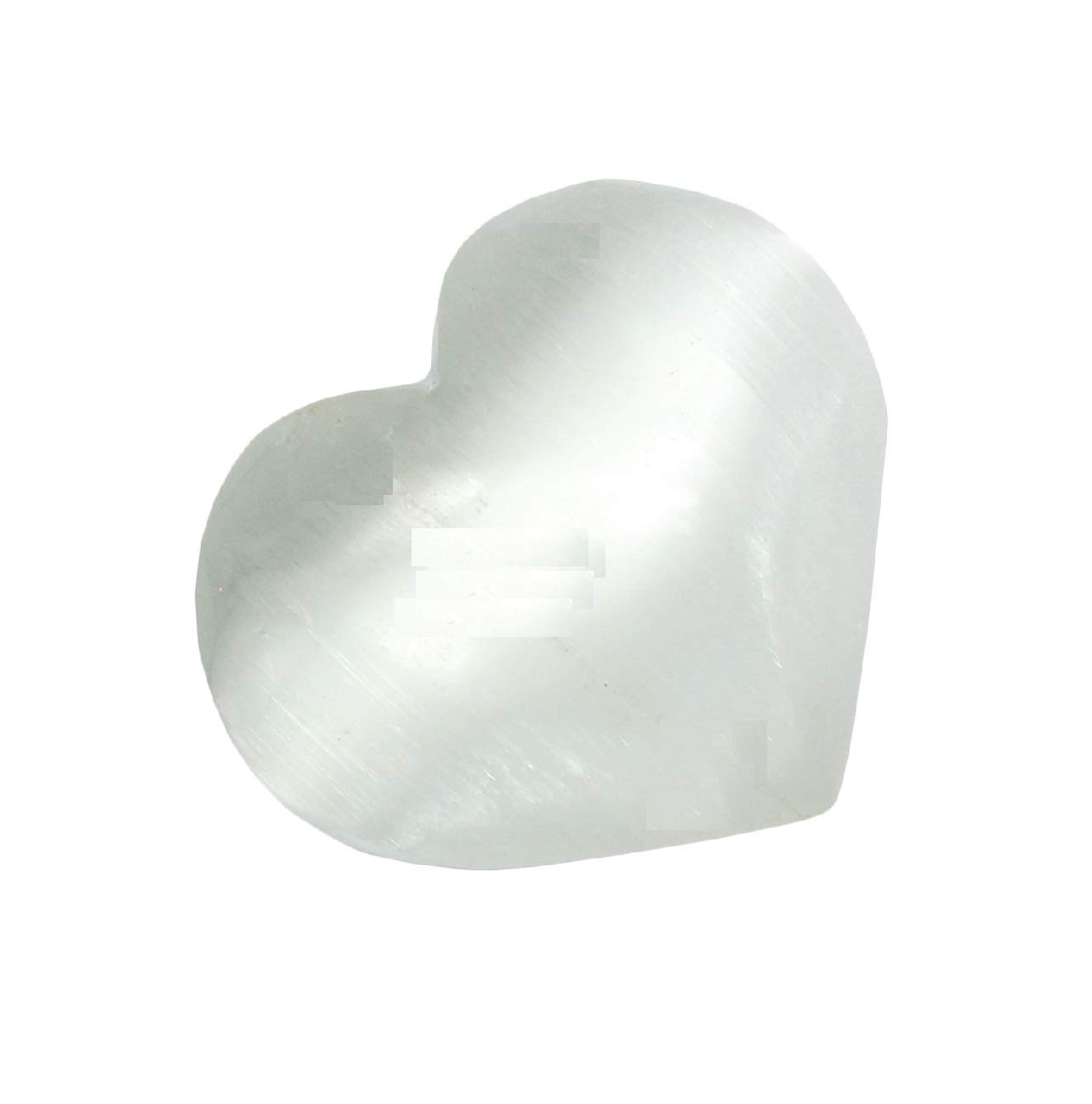 1X - AzureGreen Small White Selenite Heart 1.25" - 2"