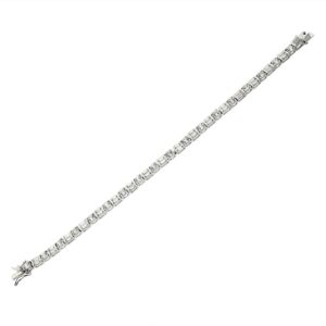 My Daily Styles 925 Sterling Silver Round Baguette White Clear CZ Classic Tennis Bracelet