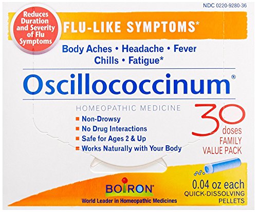 Boiron Oscillococcinum for Flu-like Symptoms Pellets, 30 Count (2 Pack)