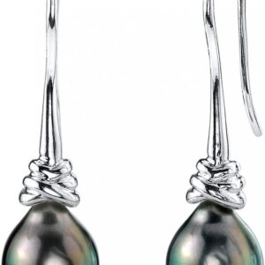 THE PEARL SOURCE Genuine Baroque Black Tahitian South Sea Cultured Pearl Denise Earrings for Women