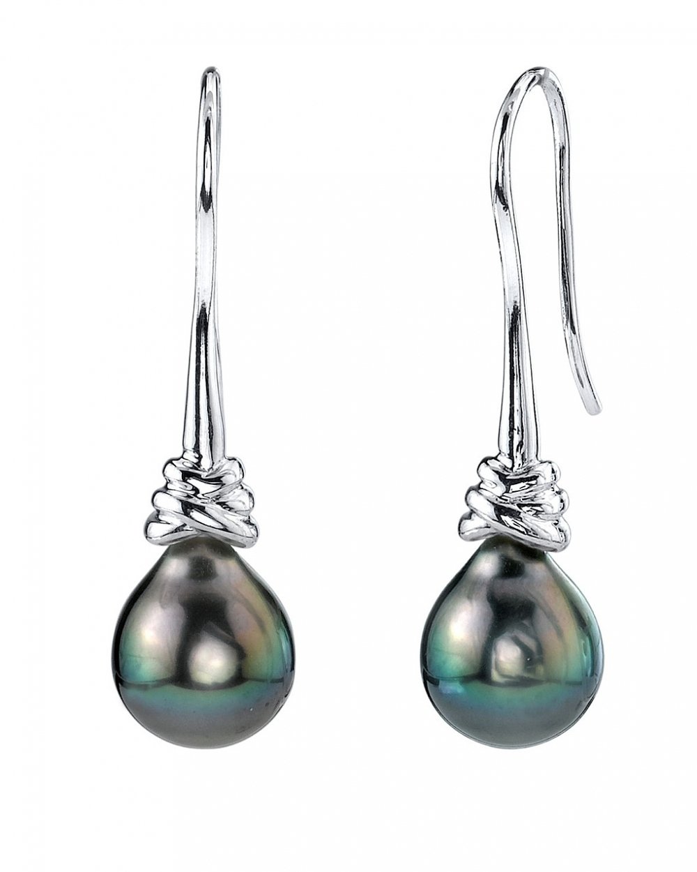 THE PEARL SOURCE Genuine Baroque Black Tahitian South Sea Cultured Pearl Denise Earrings for Women