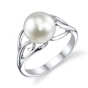 the pearl source 8-9mm genuine white freshwater cultured pearl sandy ring for women