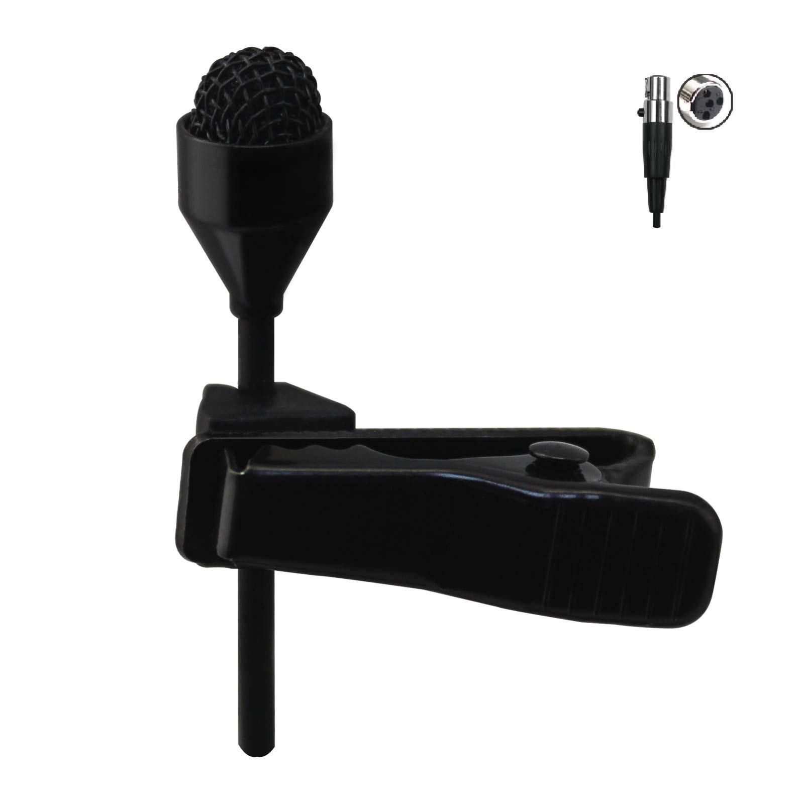 J K MIC-J 044 Lavalier Lapel Clip On Omni-directional Condenser Microphone Compatible with Shure Wireless Transmitter (Mini XLR TA4F Connector)