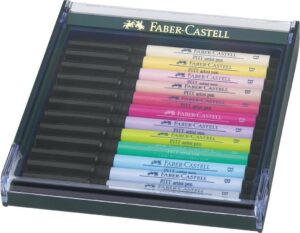 faber-castell 267420 pastel tones pitt brush pen (pack of 12)