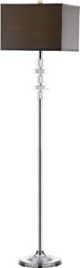 safavieh lighting collection times square modern clear crystal/ chrome 60-inch living room bedroom home office standing floor lamp (led bulb included)