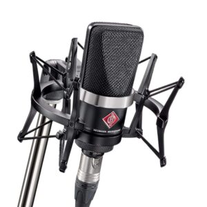 neumann tlm 102 black cardioid condenser microphone studio set w/ shock mount mt