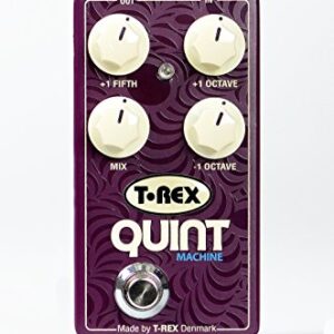 T-Rex Engineering QUINT-MACHINE Pitch Guitar Effects Pedal with Fully Adjustable Octave Up, Octave Down, and Fifth Up Controls; Simulating Organ, Synth or 12-String Sound (10094)