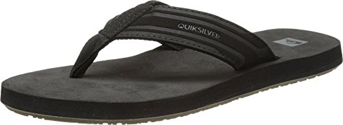 Quiksilver Men's Monkey Wrench 3 Point Sandal, Black/Black/Brown, 9 M US