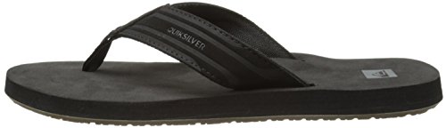 Quiksilver Men's Monkey Wrench 3 Point Sandal, Black/Black/Brown, 9 M US