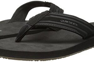 Quiksilver Men's Monkey Wrench 3 Point Sandal, Black/Black/Brown, 9 M US