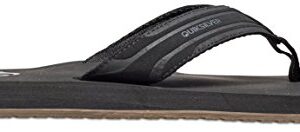 Quiksilver Men's Monkey Wrench 3 Point Sandal, Black/Black/Brown, 9 M US