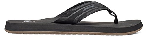 Quiksilver Men's Monkey Wrench 3 Point Sandal, Black/Black/Brown, 9 M US