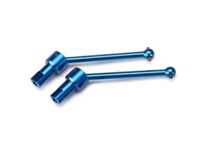 traxxas 6061-t6 aluminum blue-anodized front & rear driveshaft assembly (2 piece)