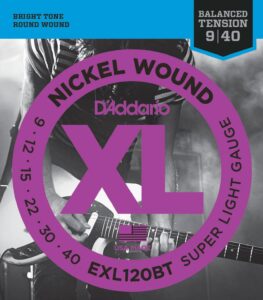 3 sets | d'addario exl120bt balanced tension super light electric guitar strings