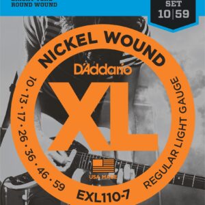 D'Addario Electric Guitar Strings | 3 pack | 7 string set | EXL110-7 | Light