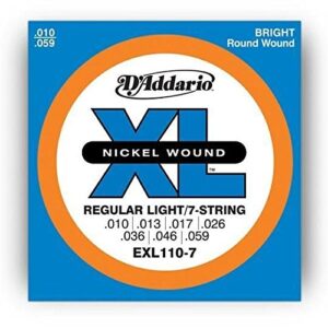 D'Addario Electric Guitar Strings | 3 pack | 7 string set | EXL110-7 | Light