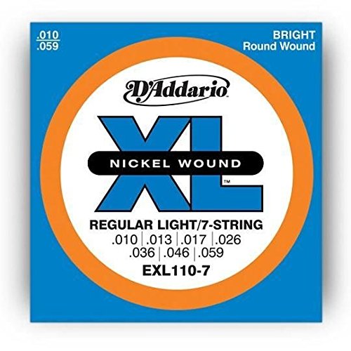 D'Addario Electric Guitar Strings | 3 pack | 7 string set | EXL110-7 | Light